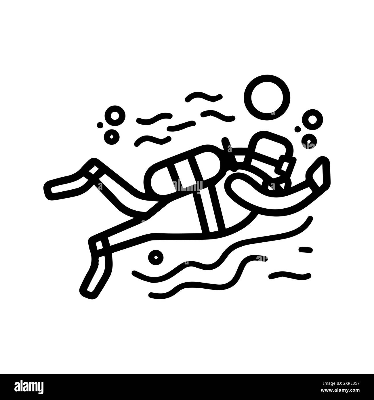 Scuba Diving icon or modern line symbol. Vector line art and icon ...