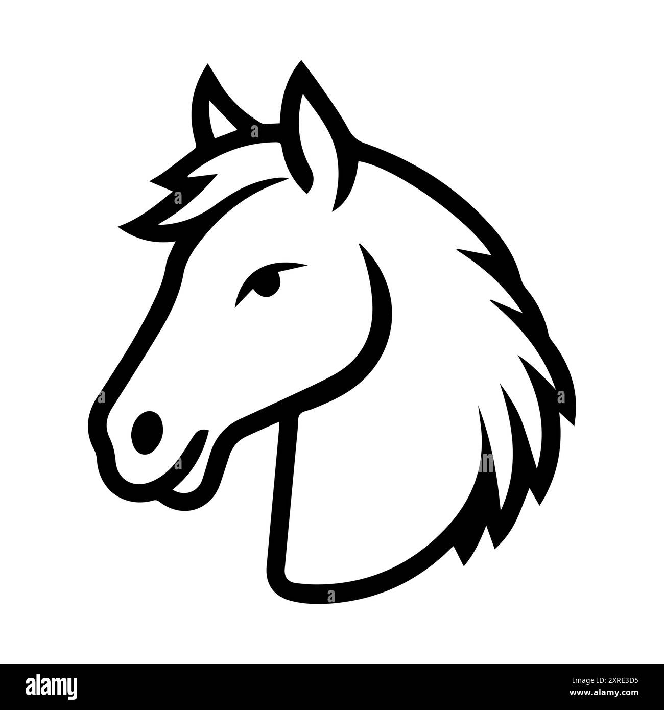 horse icon or modern line symbol. Vector line art and icon design with ...