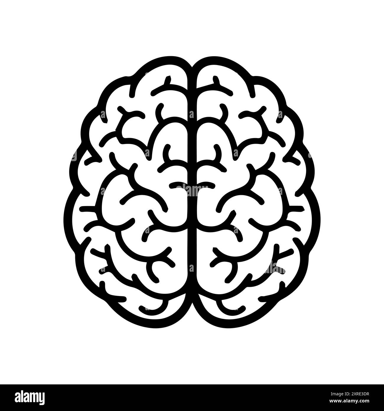 Modern minimalistic human brain Black and White Stock Photos & Images ...