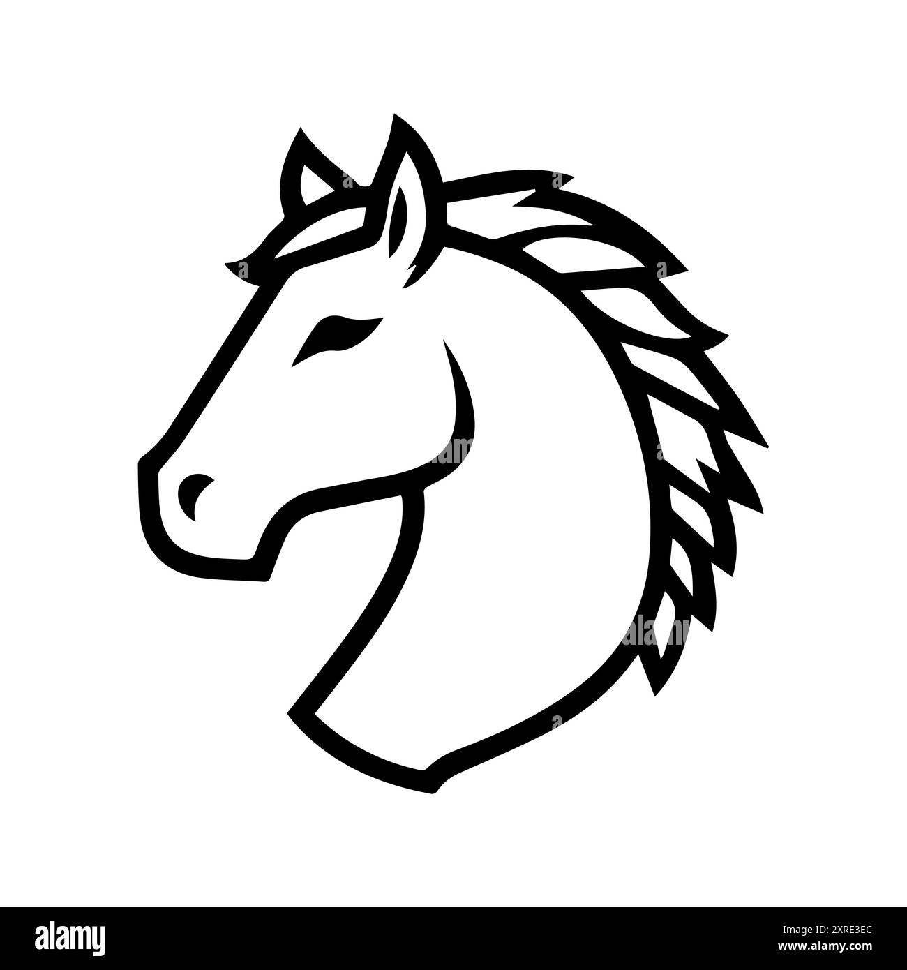 horse icon or modern line symbol. Vector line art and icon design with ...