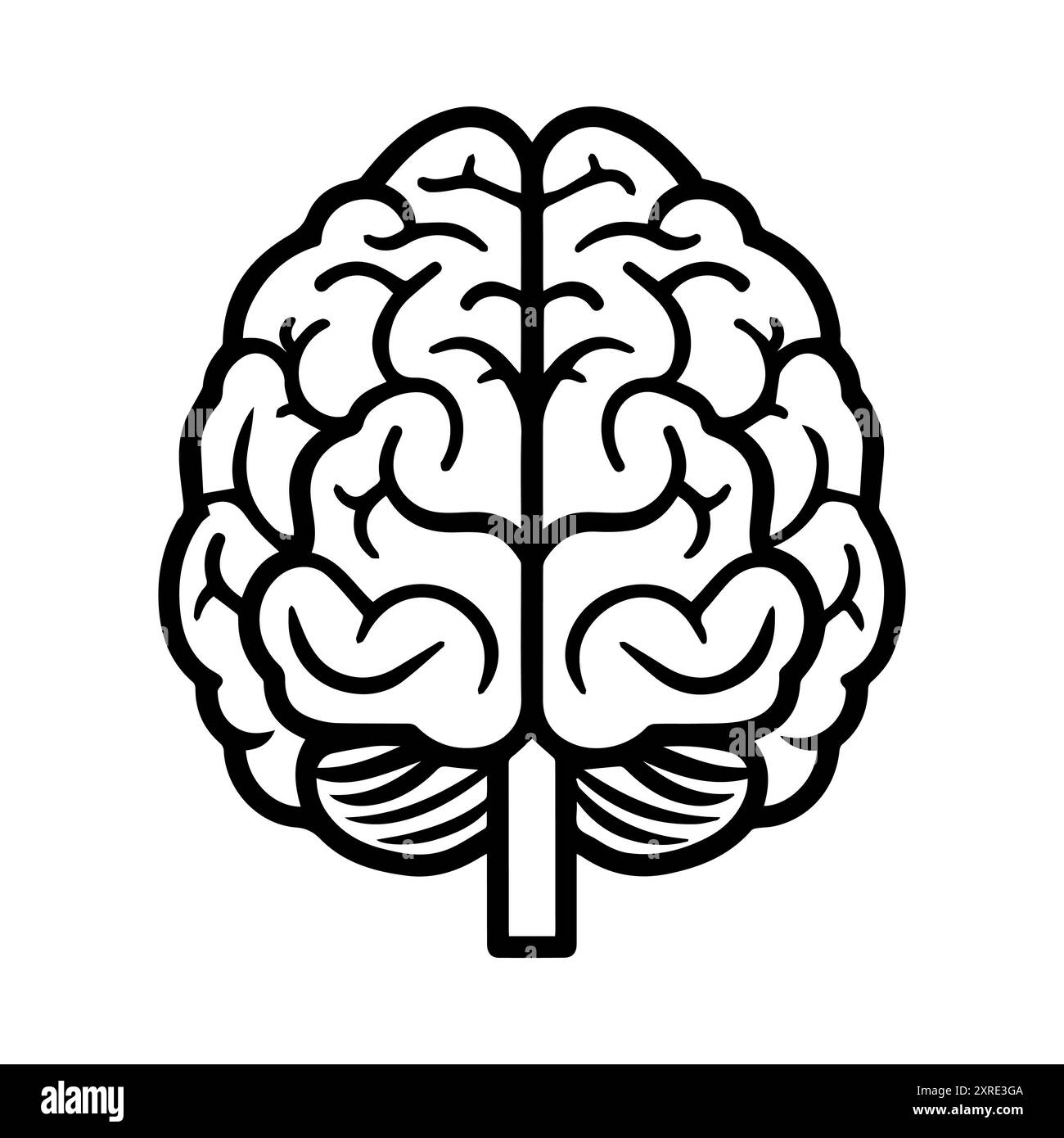 Modern minimalistic human brain Black and White Stock Photos & Images ...