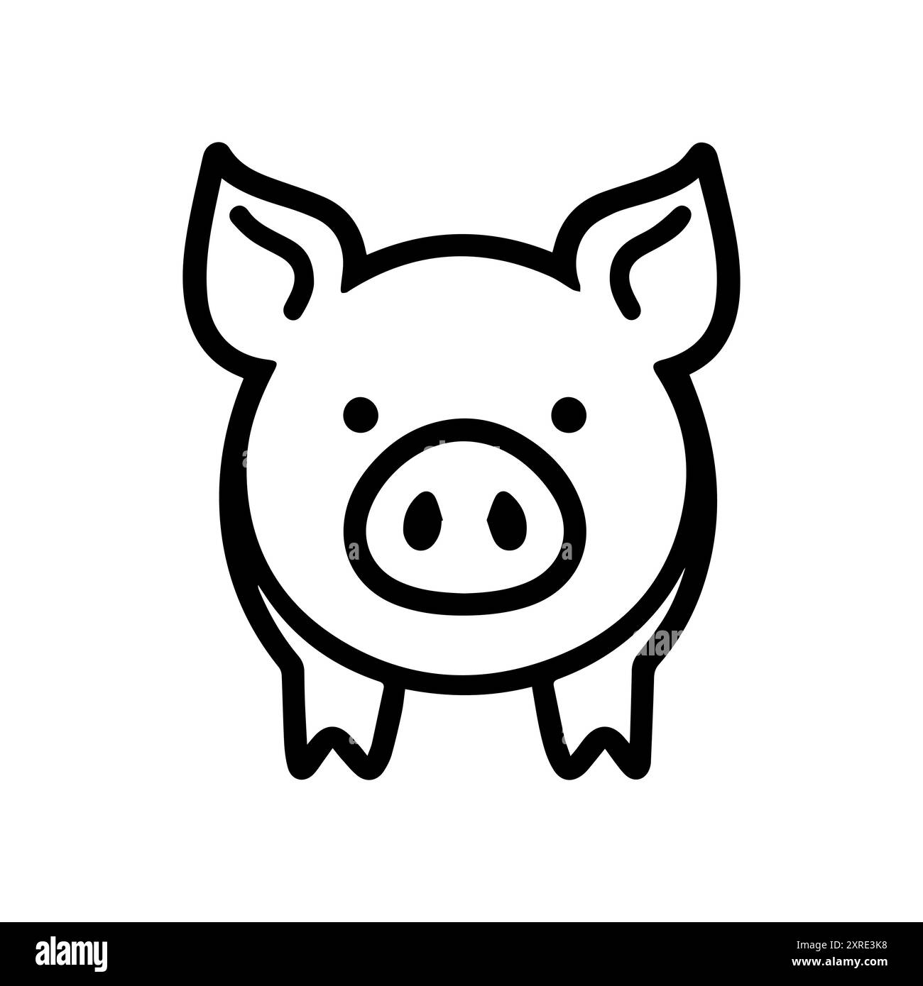 pig icon or modern line symbol. Vector line art and icon design with ...