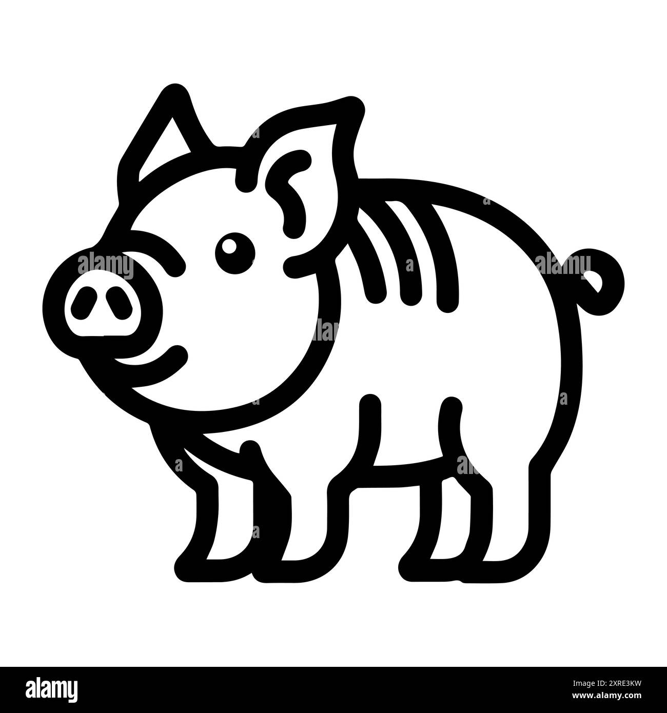 pig icon or modern line symbol. Vector line art and icon design with ...