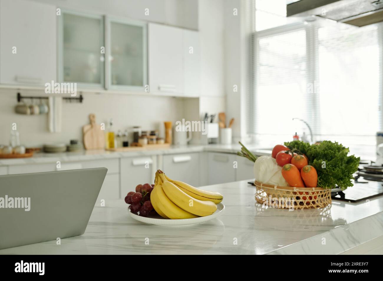 Fresh Fruits And Vegetables In The Kitchen Stock Photo - Alamy