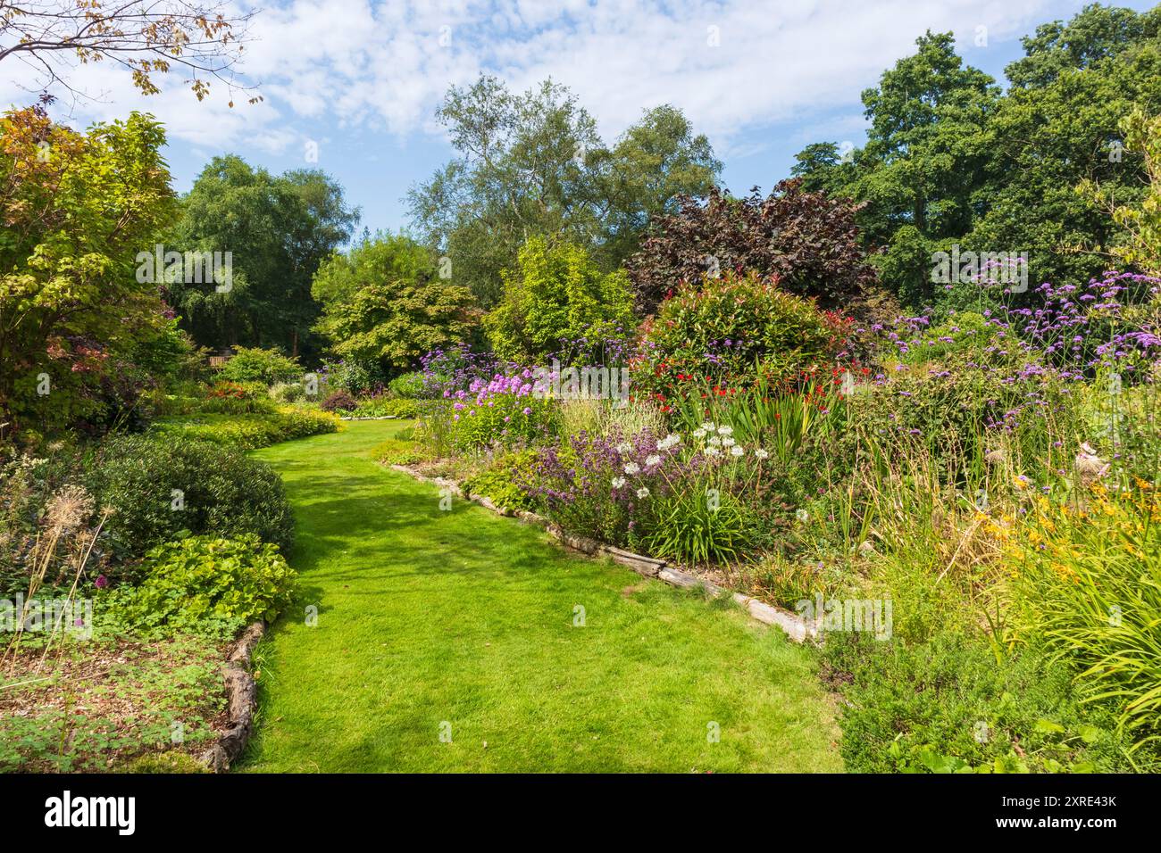 Formal Herbaceous Borders on a Bright and Sunny July Morning Stock ...