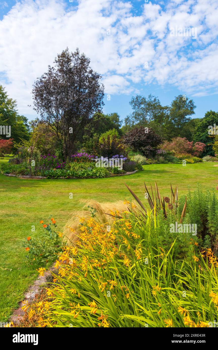 Formal Herbaceous Borders on a Bright and Sunny July Morning Stock ...