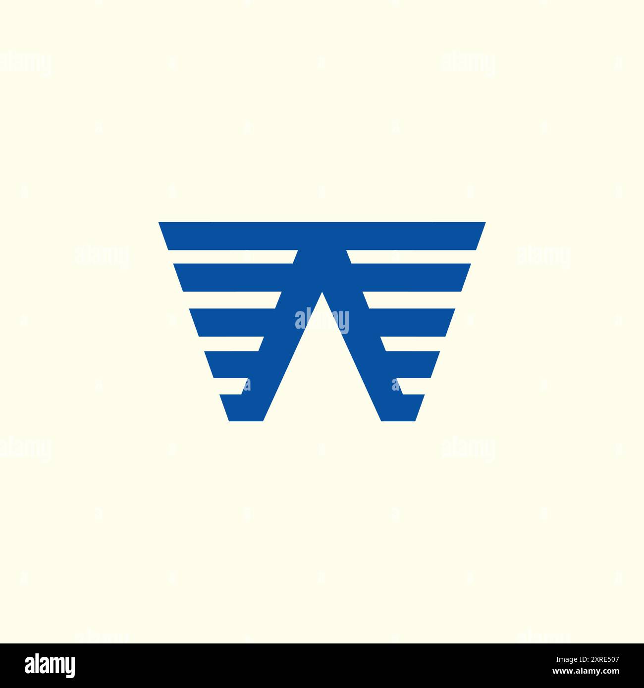 Minimalist Creative Unique Blue line W and WA Logo Stock Vector Image ...