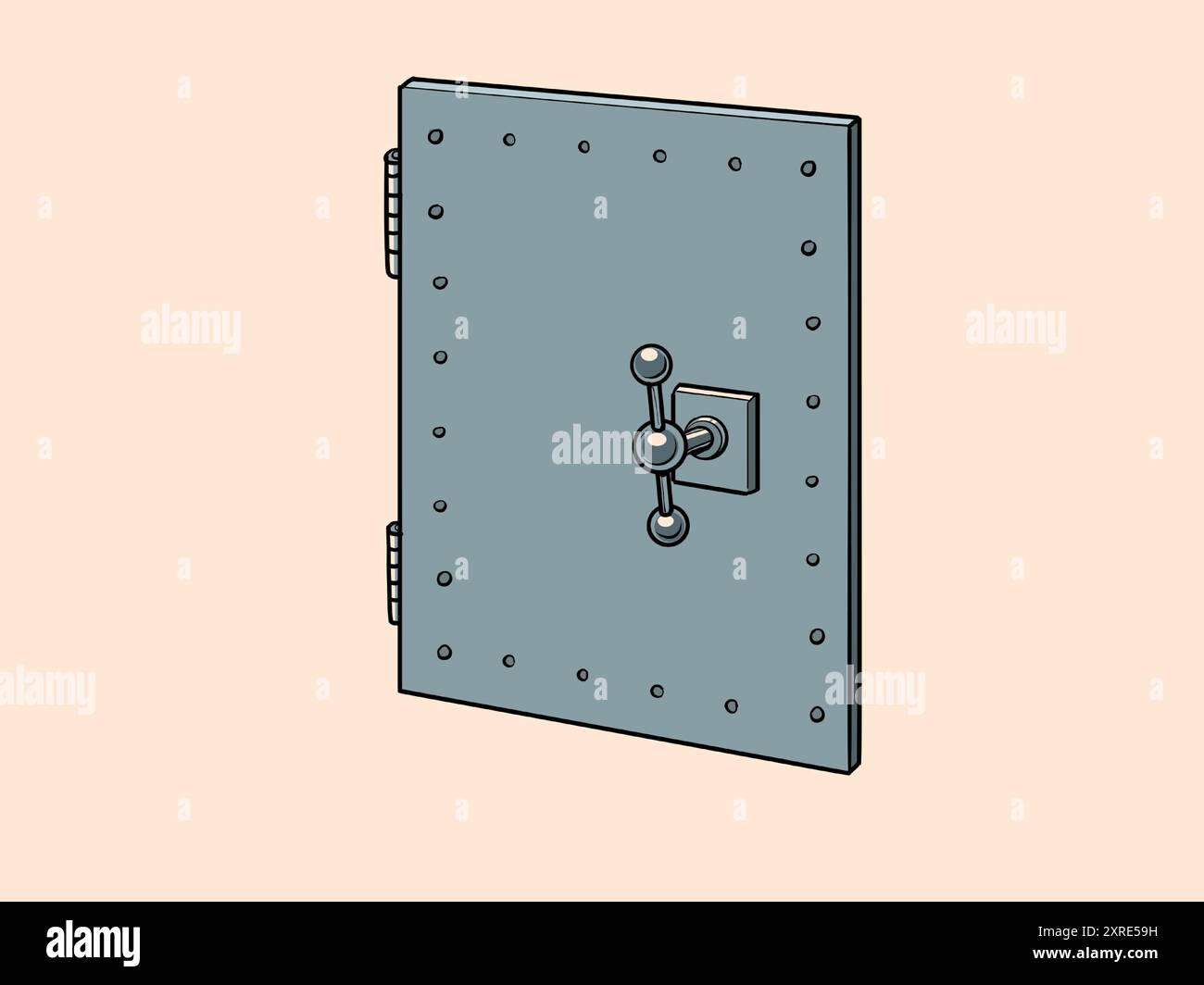 Durable metal safe door. Security of data and items is at a high level ...