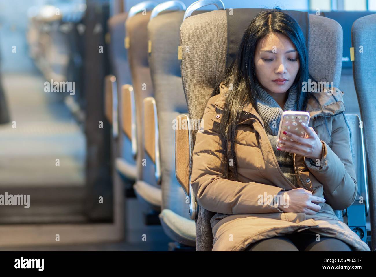 Commuter train ride in winter hi-res stock photography and images - Alamy