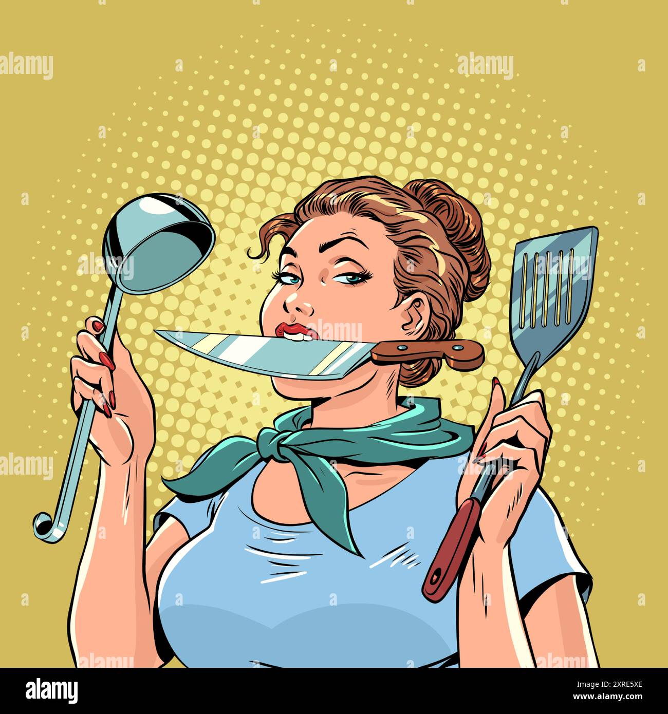 Holding kitchen utensil color Stock Vector Images - Alamy