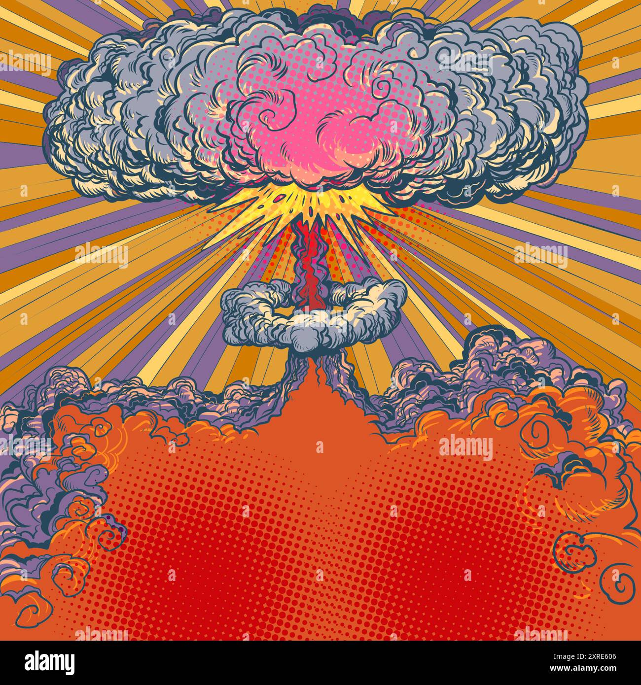 A huge fiery explosion with a cloud of ash. An incredible offer for ...