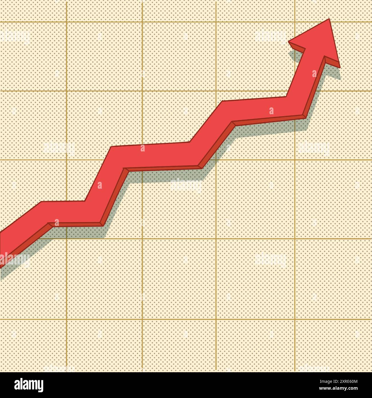The graph with an arrow is growing upward. Improving financial ...
