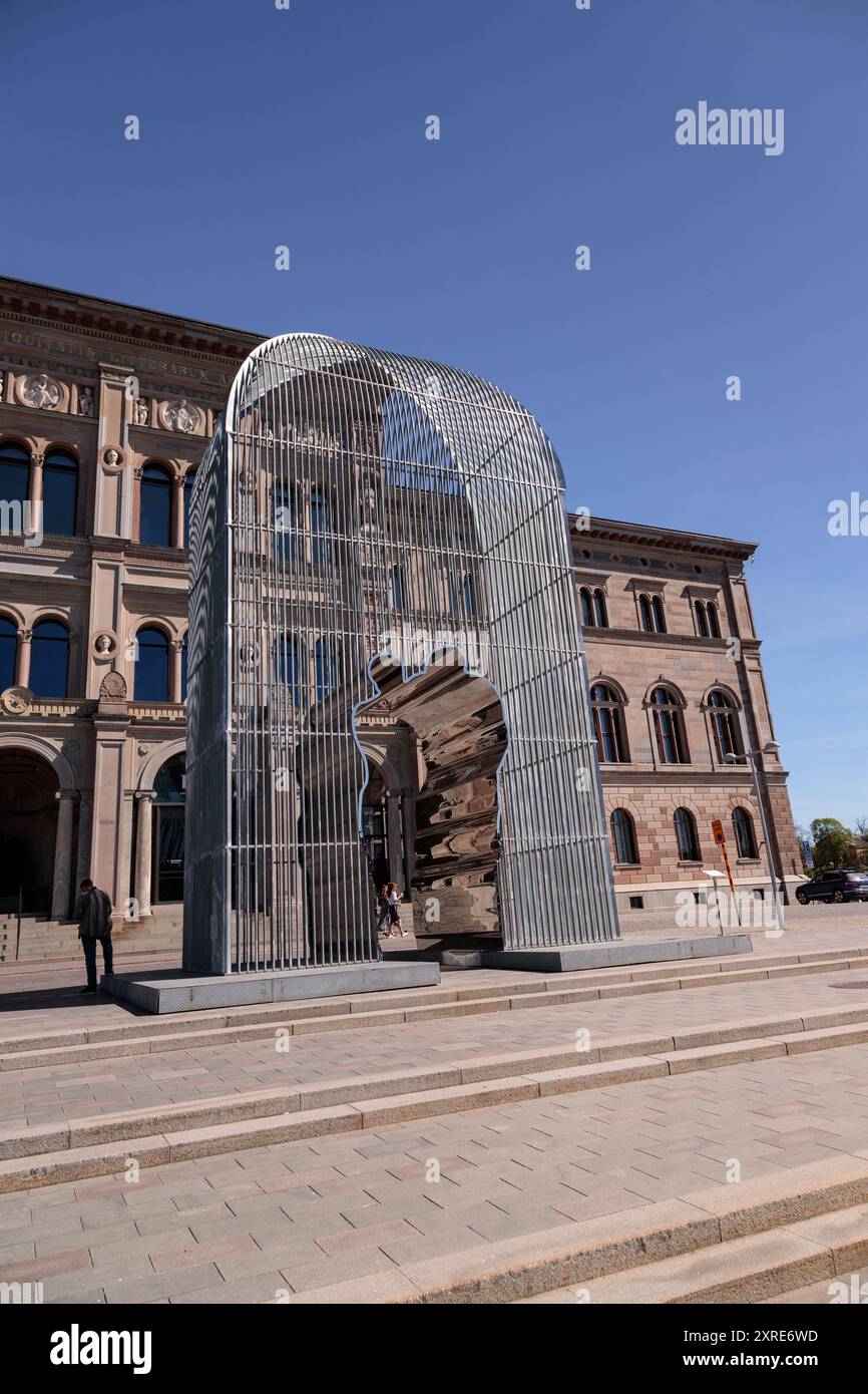 Stainless steel arch sculpture by Ai Wei Wei, Stockholm, Sweden Stock ...