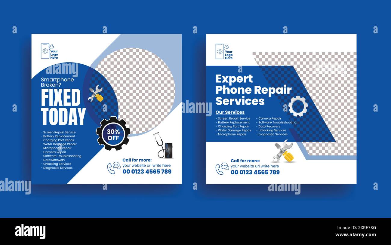 Plumbing social media post vector vectors Stock Vector Images - Alamy