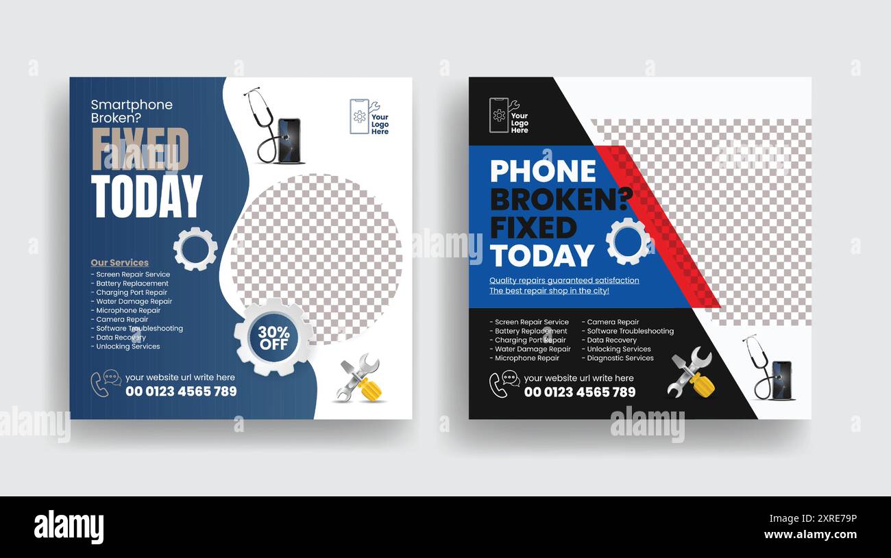 Lawn and gardening social media post Stock Vector Images - Alamy