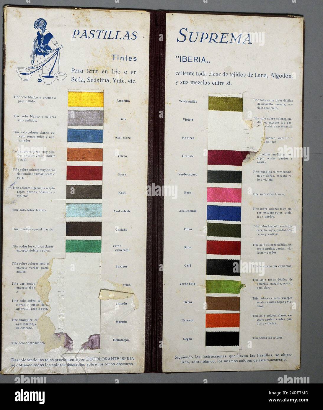 Iberia dye color sample, 1930s Stock Photo - Alamy