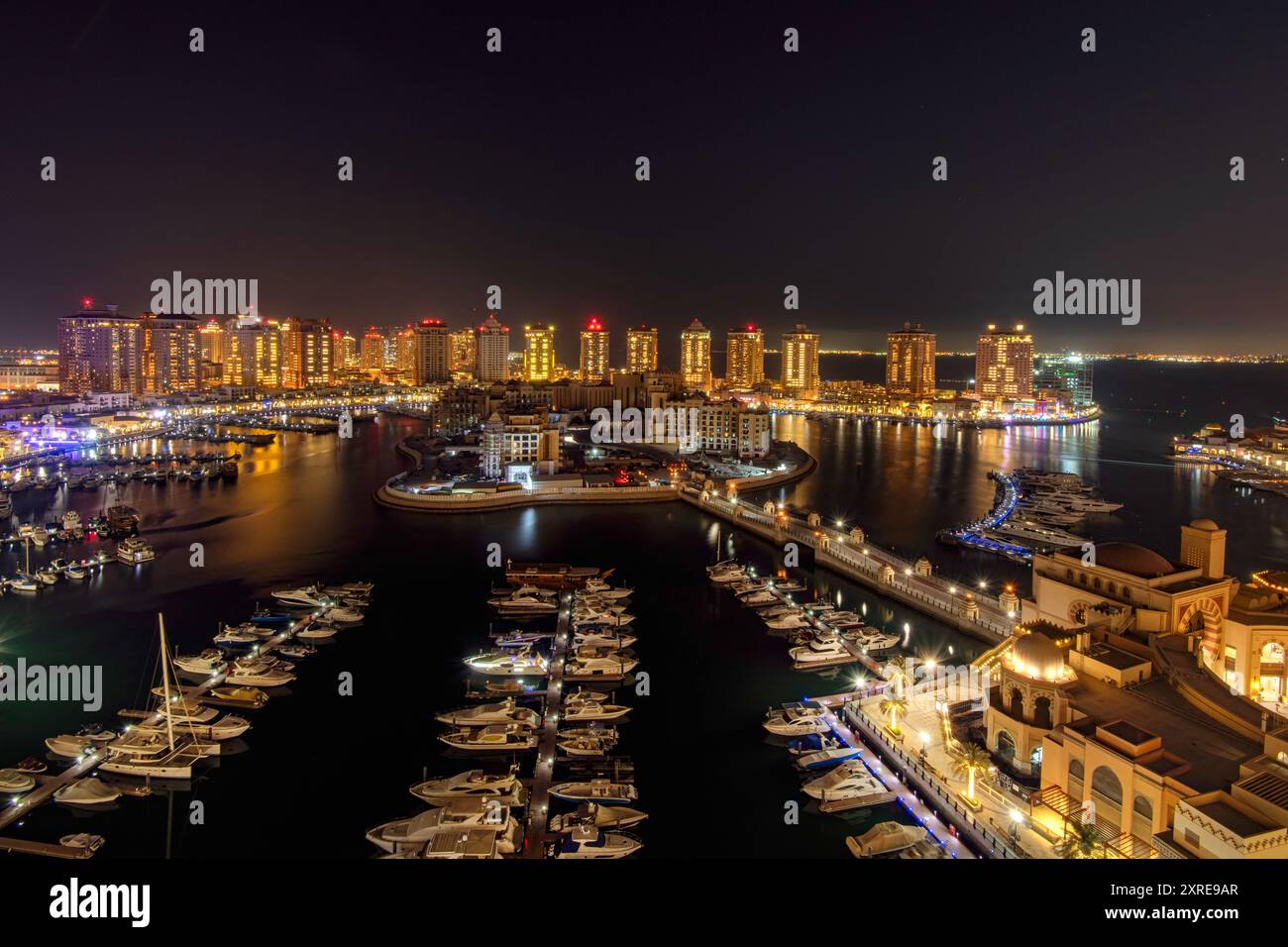 Aerial view of Peral Qatar Porto Arabia Stock Photo - Alamy