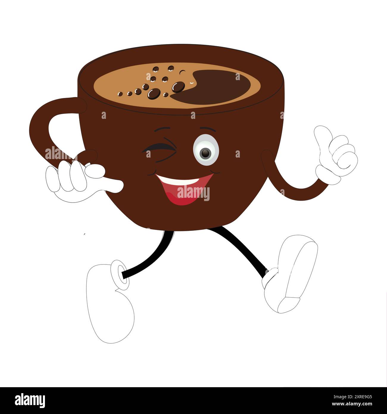 Smiling Coffee Cup Mascot Logo, A fun mascot logo of a smiling coffee ...