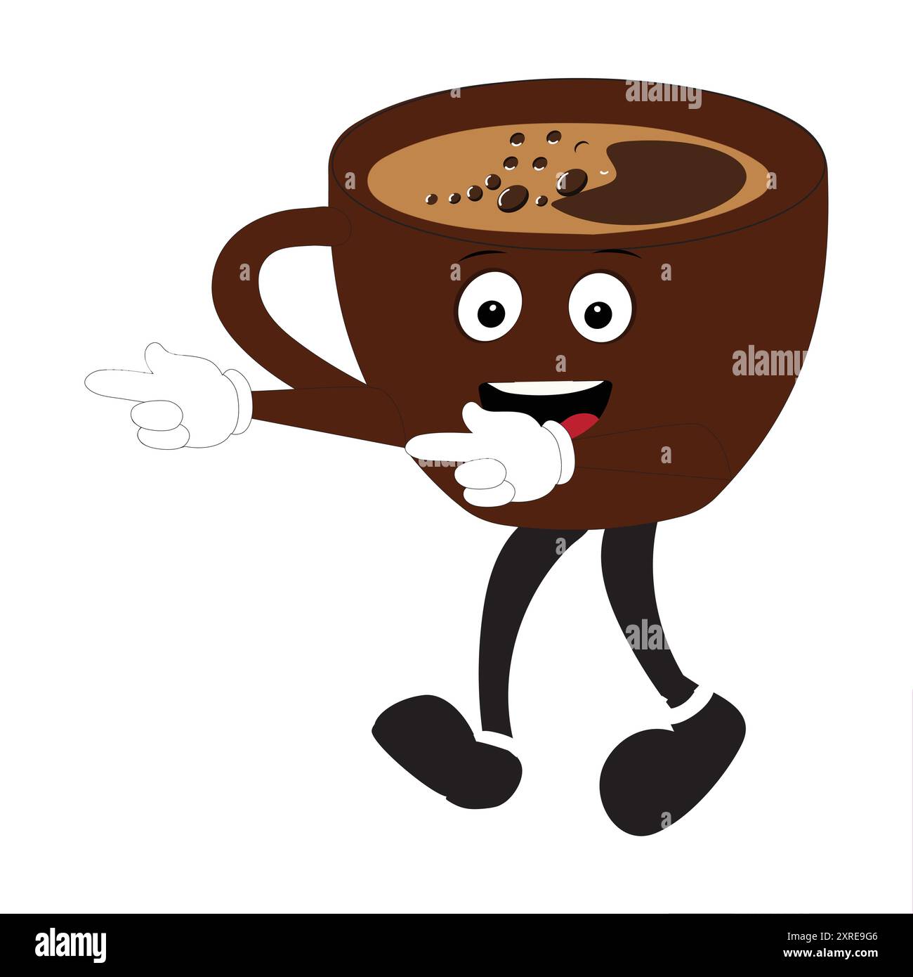 Smiling Coffee Cup Mascot Logo, A fun mascot logo of a smiling coffee ...