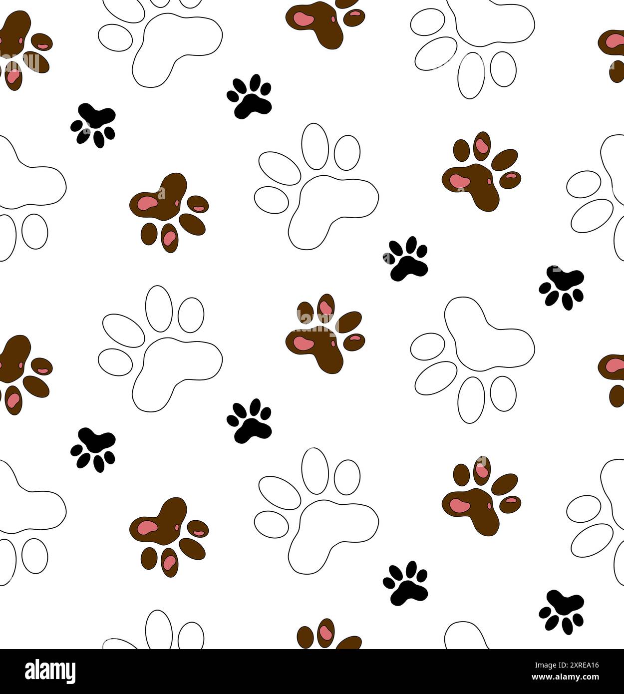 Dog paw prints on white background, pattern Stock Photo - Alamy
