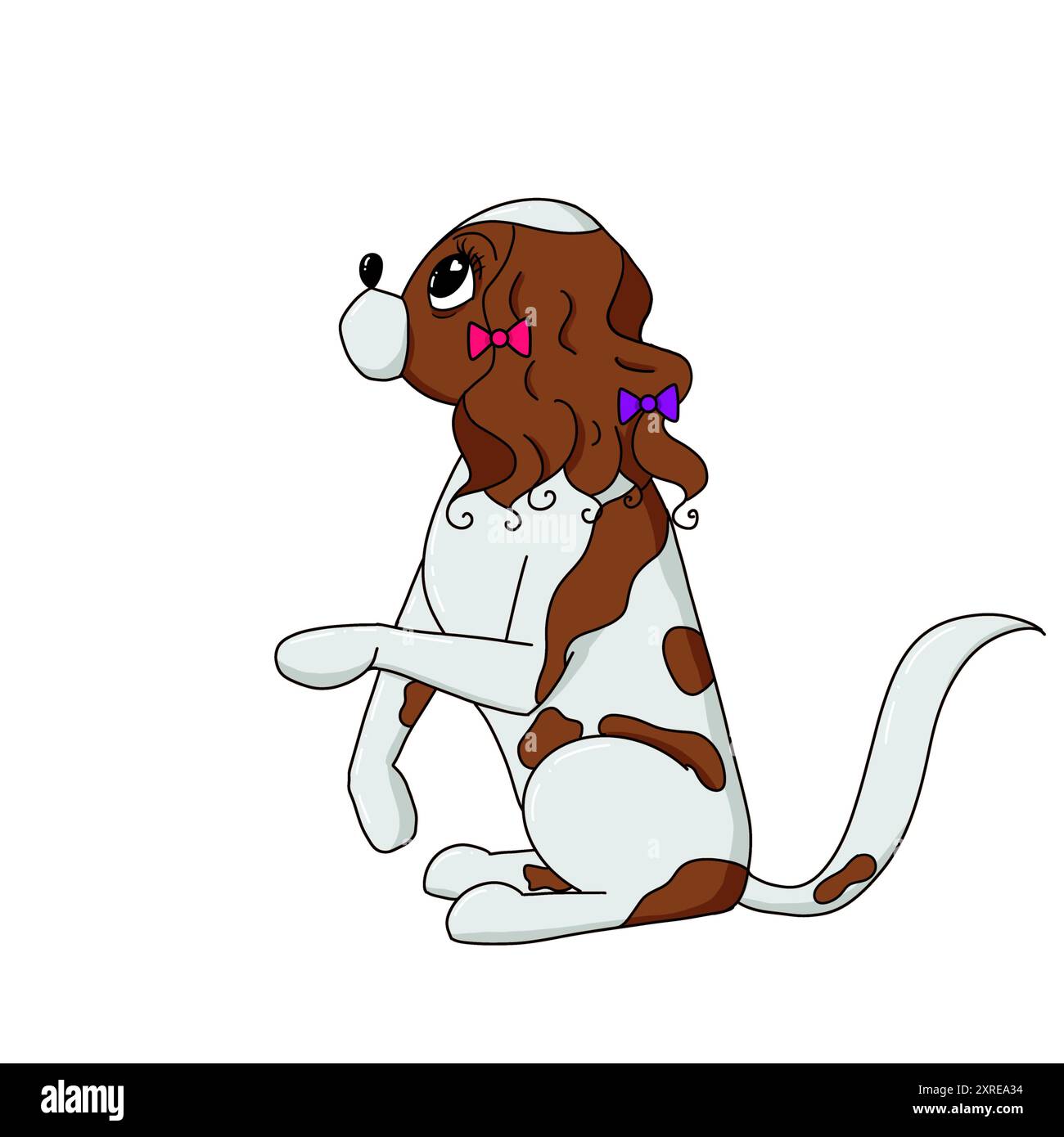 Cute posing dog in cartoon style. isolated hand drawn illustration for ...