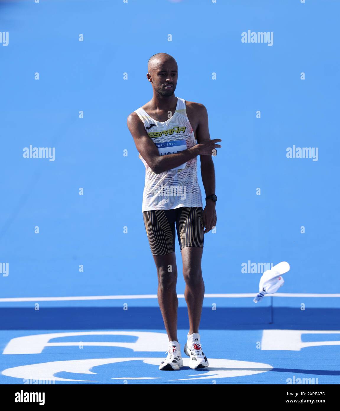 Paris, France. 10th Aug, 2024. Tariku Novales of Spain reacts after the ...