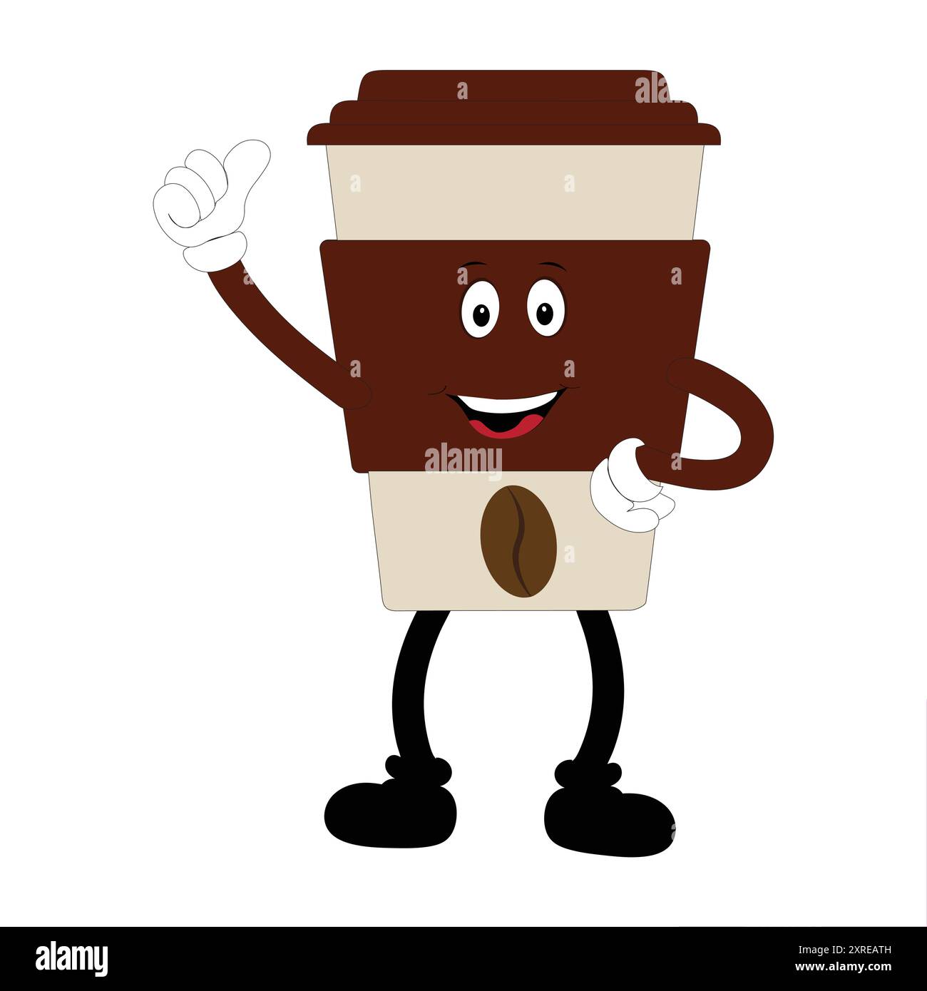 Coffee Cup Mascot Logo, a fun mascot logo of a coffee cup smiling with ...