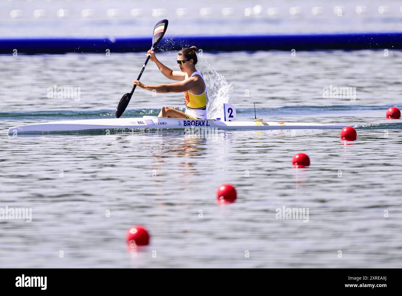 Paris, France. 10th Aug, 2024. Belgian kayaker Lize Broekx pictured in ...