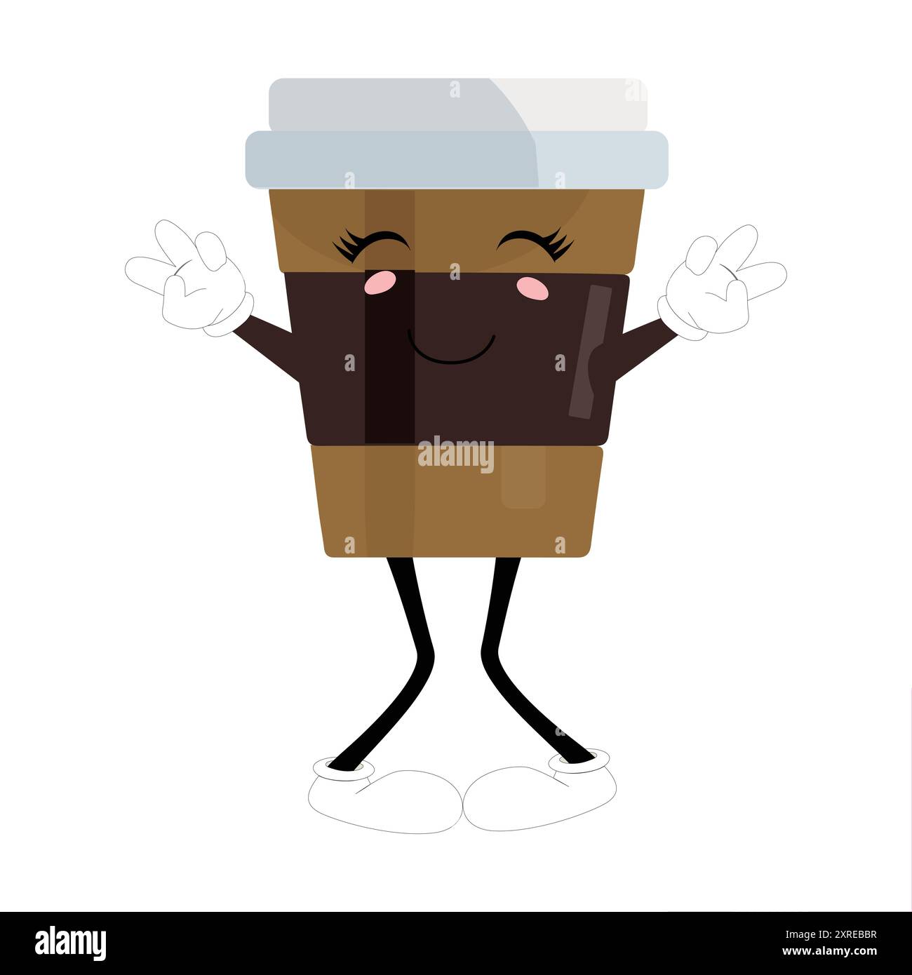 Coffee Cup Mascot Logo, a fun mascot logo of a coffee cup smiling with ...