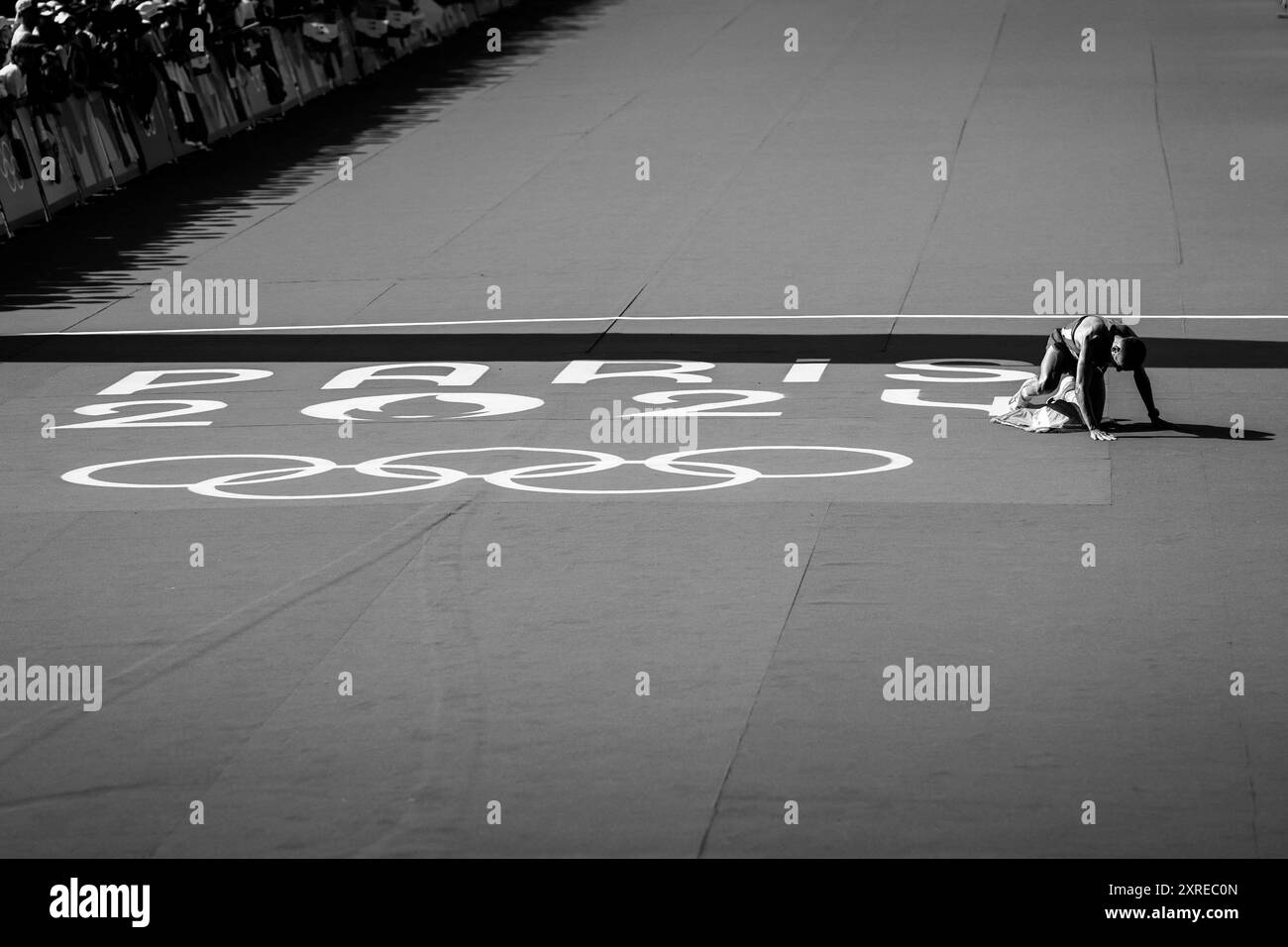 Paris, France. 10th Aug, 2024. Dario IVANOVSKI of Macedonia completes ...