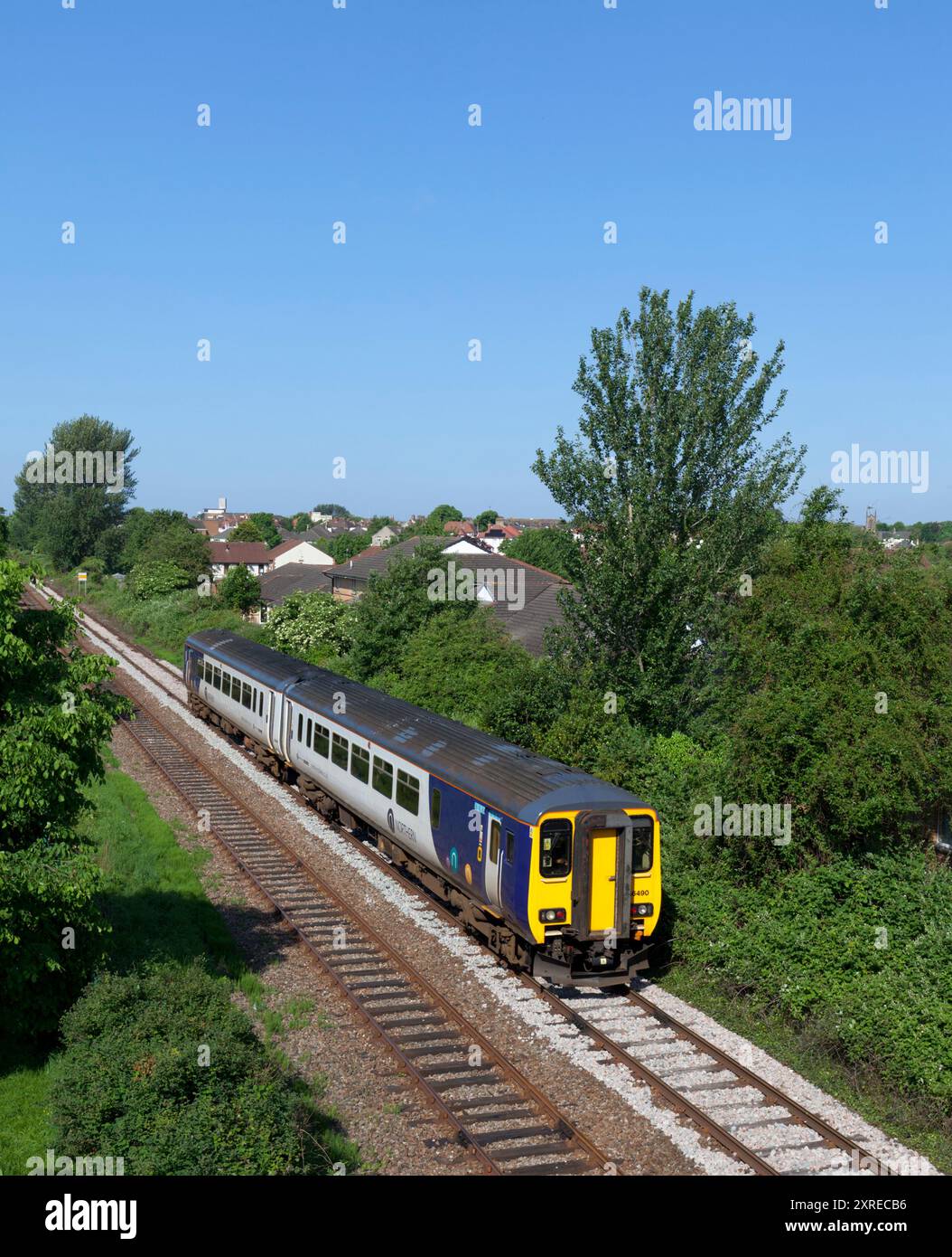 Northern Rail class 156 diesel multiple unit train 156490 on the Morecambe branch line railway ...