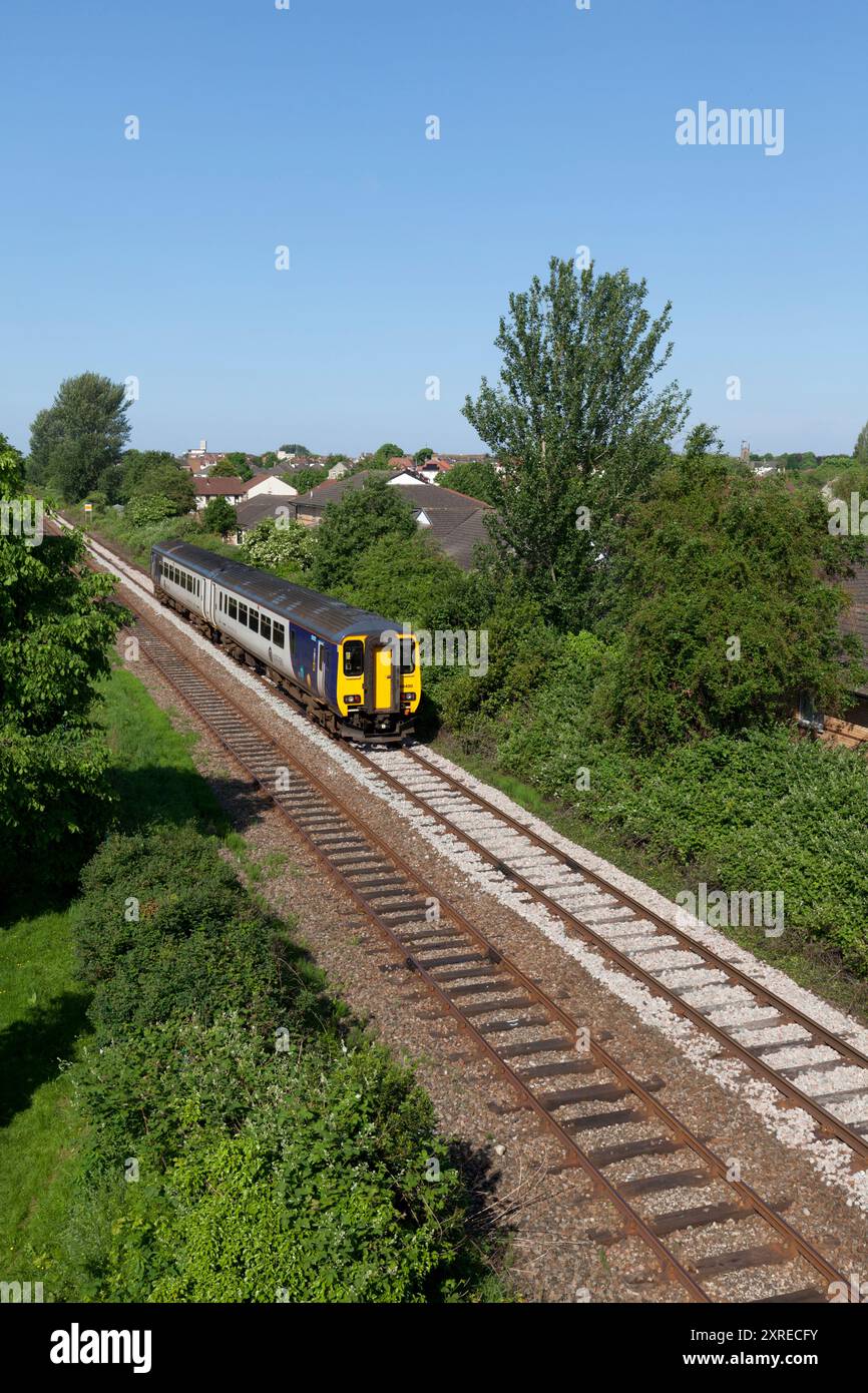 Northern Rail class 156 diesel multiple unit train 156490 on the Morecambe branch line railway ...