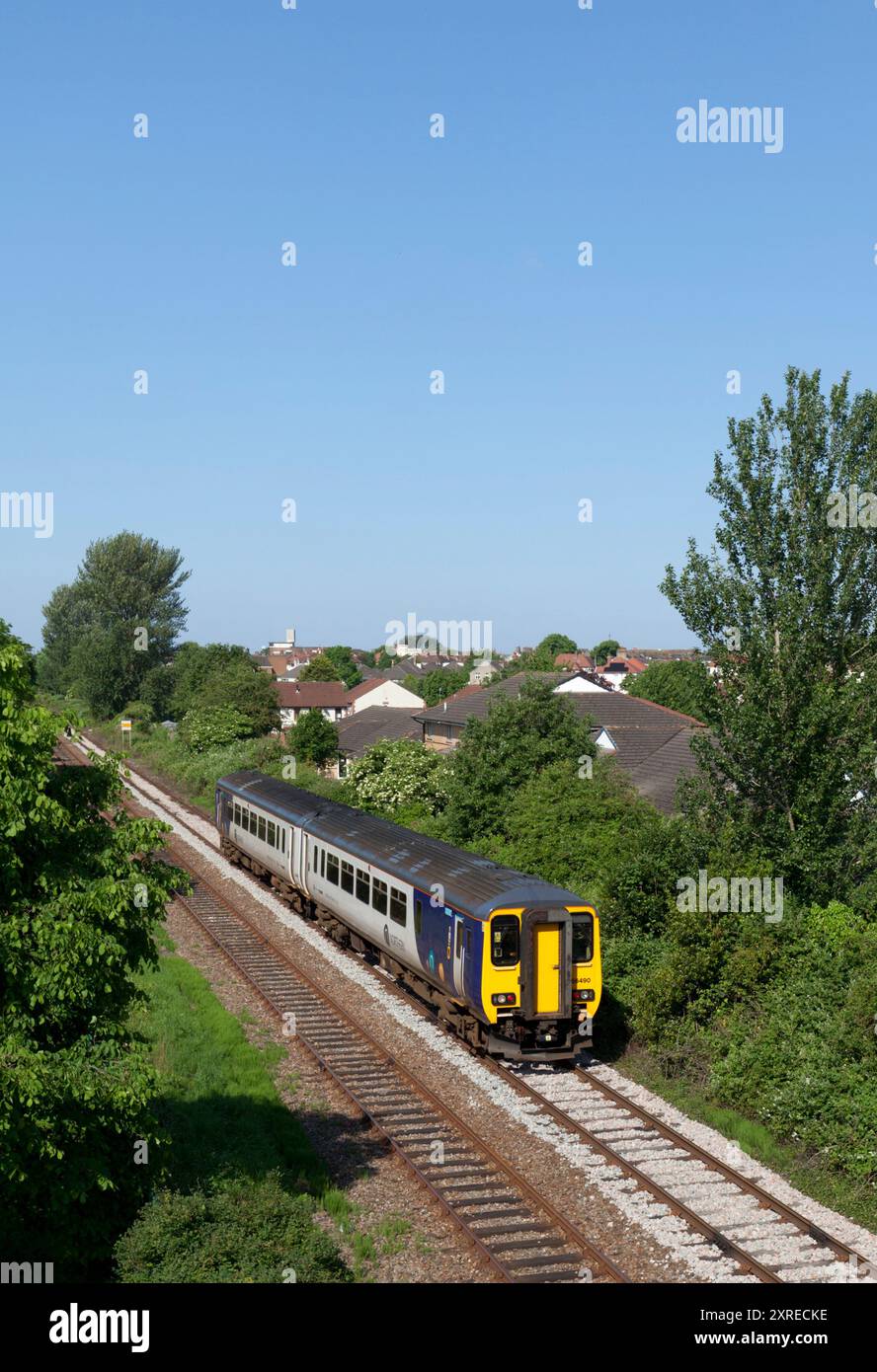 Northern Rail class 156 diesel multiple unit train 156490 on the Morecambe branch line railway ...
