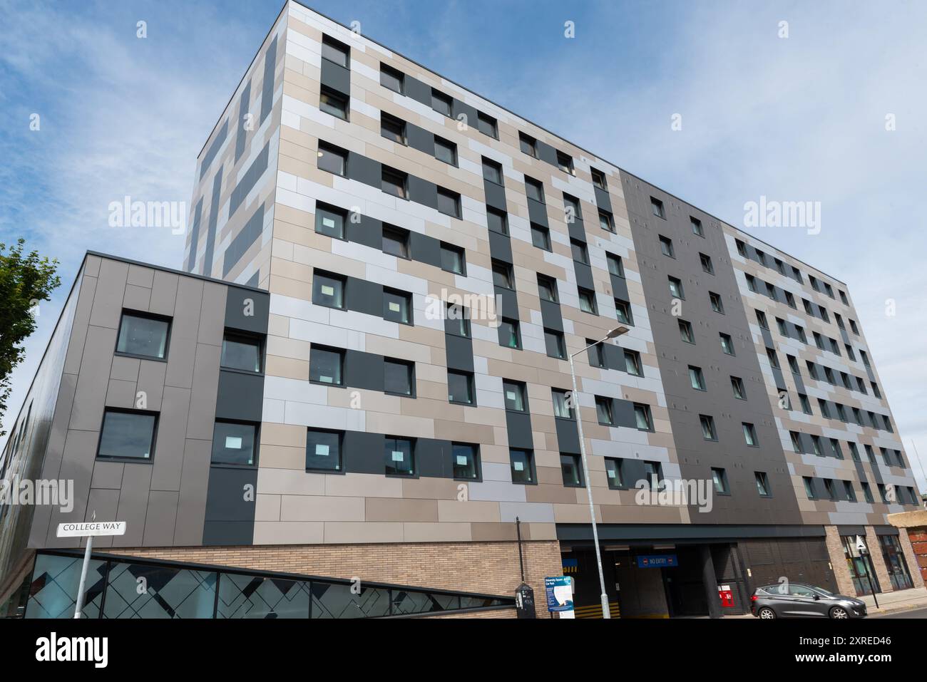 Unveiled new cladding which replaced the colourful HPL fire risk ...