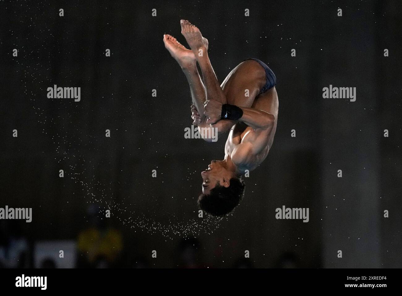 Britain's Kyle Kothari competes in the men's 10m platform diving ...