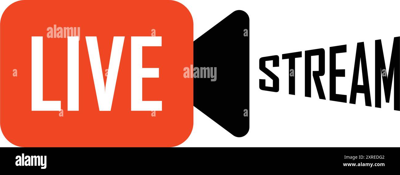 Live stream button icon in flat style. Webinar vector illustration on ...
