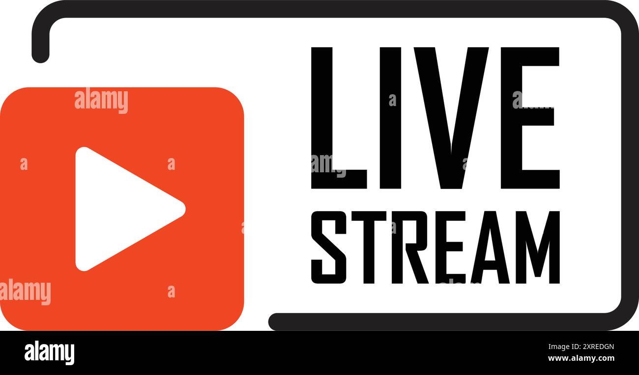 Live stream button icon in flat style. Webinar vector illustration on ...