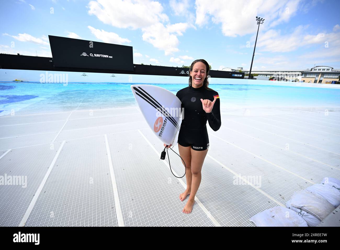 10 August 2024, Bavaria, Hallbergmoos: Camilla Kemp, the first German ...