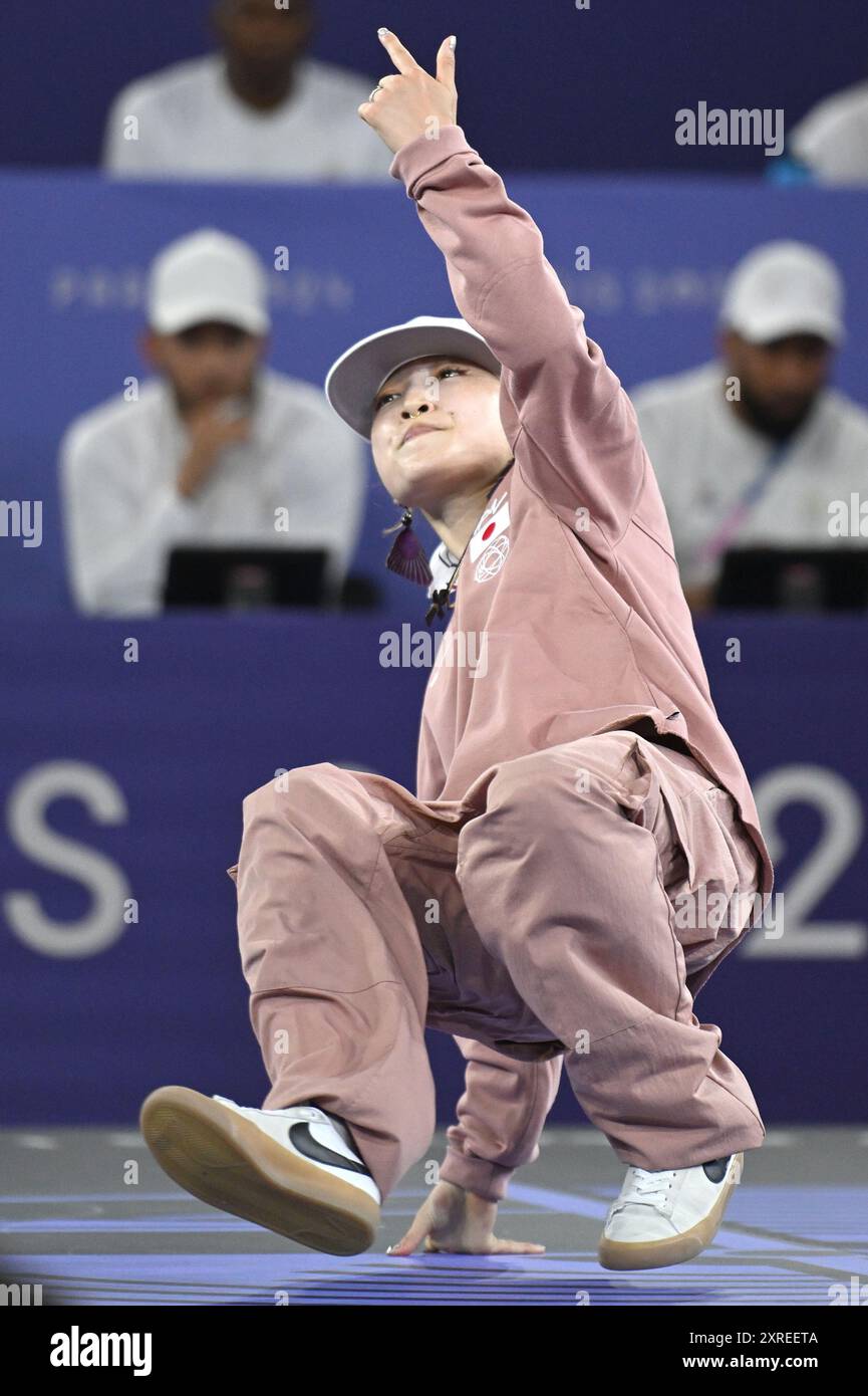 Paris, Fra. 09th Aug, 2024. Ami of Team Japan competes against Nicka of ...