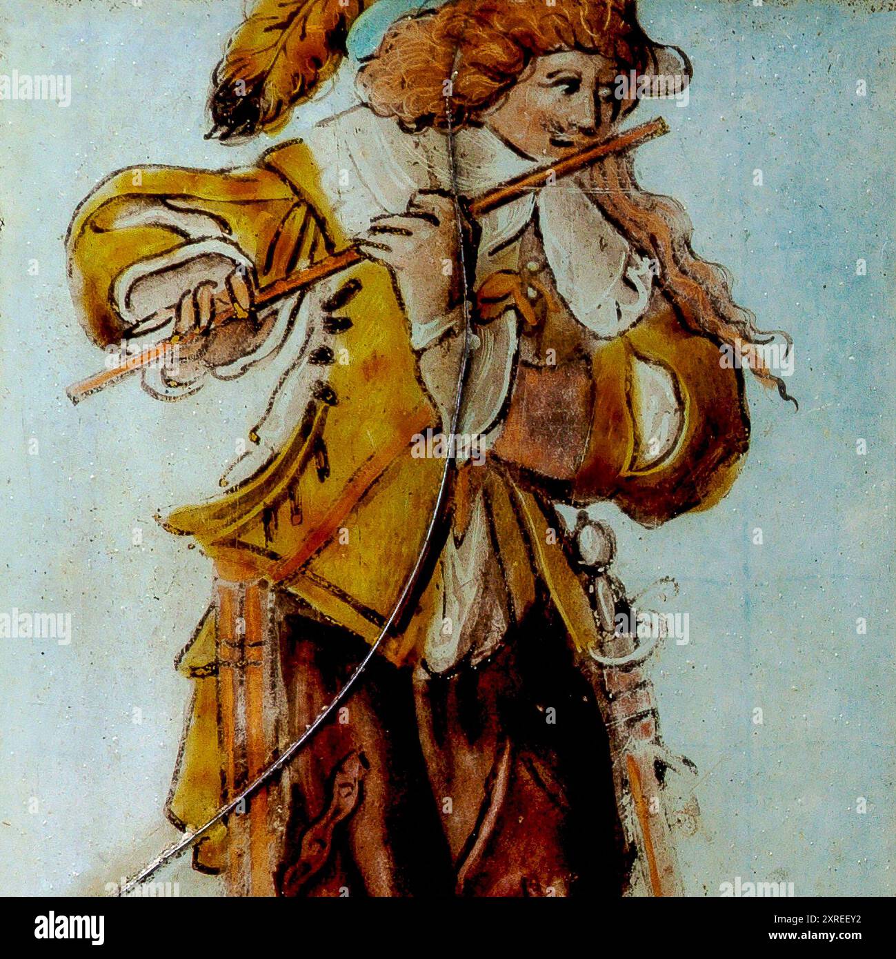 English Civil War soldier, a Royalist or Cavalier military flute player ...