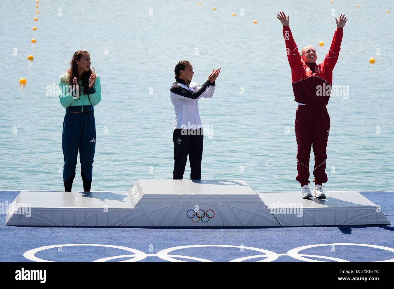 Silver medalist, from left, Tamara Csipes, of Hungary, gold medalist ...