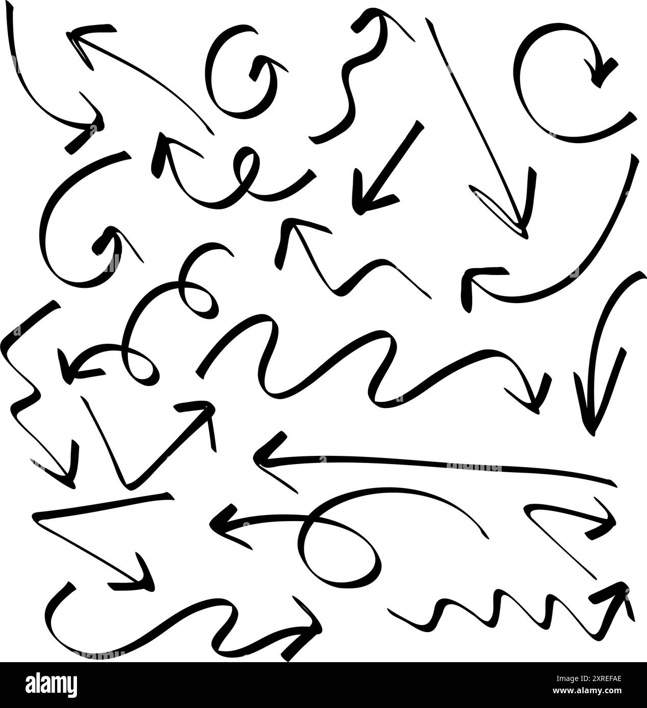 Hand drawn brush arrows. Vector illustration Stock Vector Image & Art ...