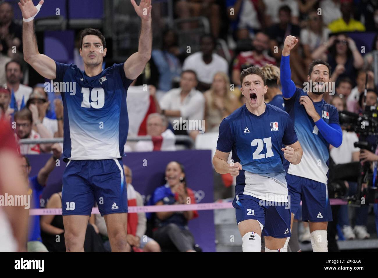 Paris, France. 10th Aug, 2024. Yacine Louati of France (19) and Theo ...