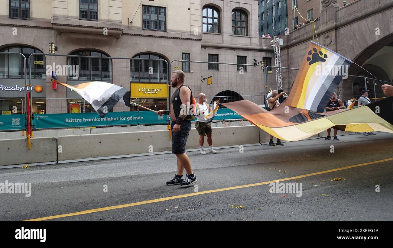 Stockholm, Sweden, August 3, 2024. Gay pride. A glimpse of the parade ...