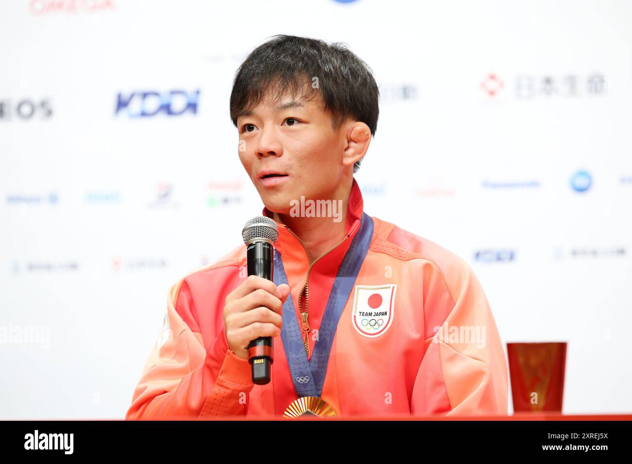 Paris, France. 10th Aug, 2024. Rei Higuchi (JPN) Wrestling : Gold medalist Rei Higuchi and ...