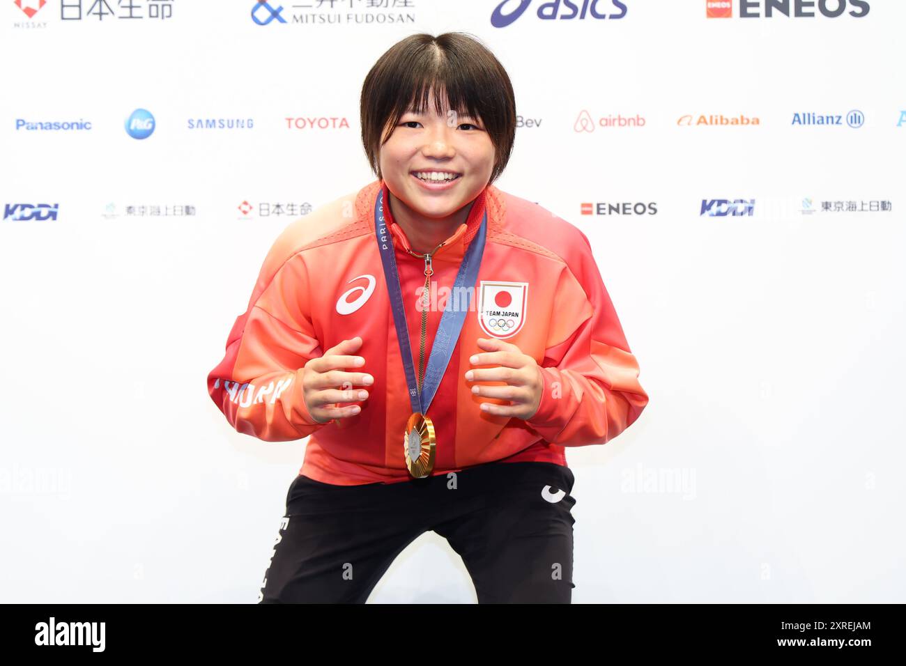 Paris, France. 10th Aug, 2024. Tsugumi Sakurai (JPN) Wrestling : Gold medalist Rei Higuchi and ...