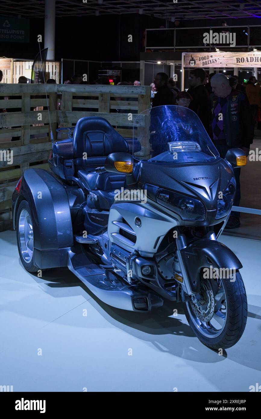 Pasila, Helsinki, Finland – February 3, 2024: Custom Bike Honda Gold ...