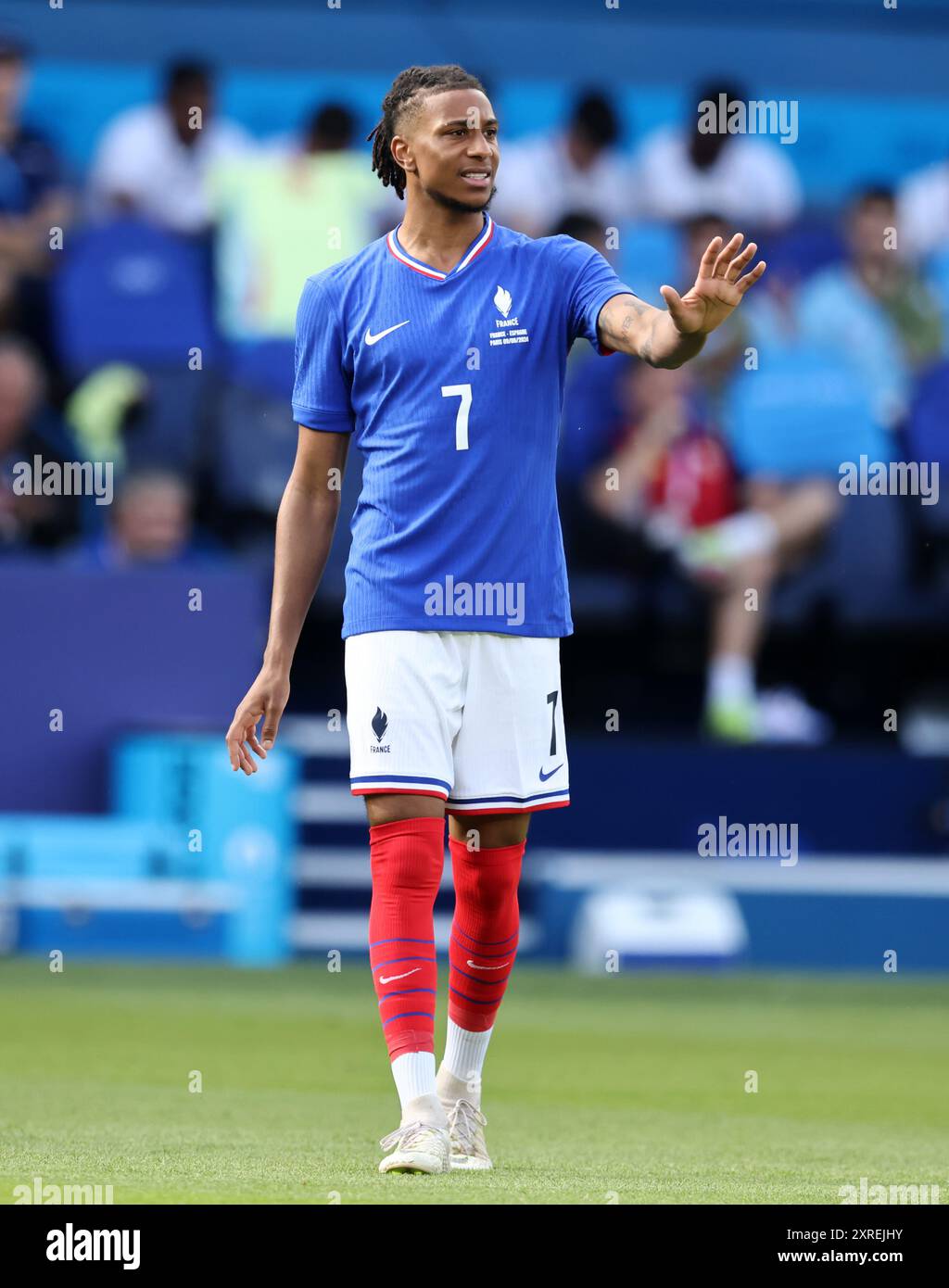 PARIS, FRANCE - AUGUST 09: Michael Olise of of Team France reacts ...