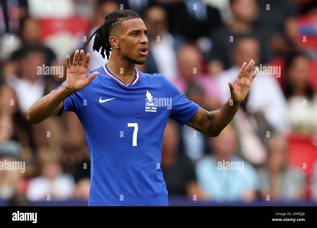 PARIS, FRANCE - AUGUST 09: Michael Olise of of Team France reacts ...