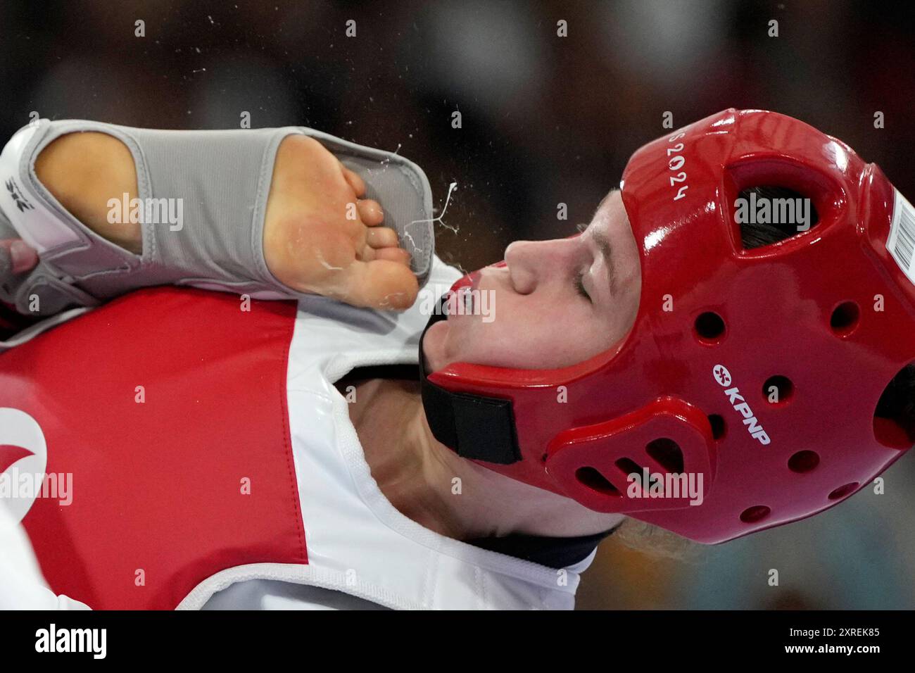 Germany's Lorena Brandl, right, competes with France's Althea Laurin in ...